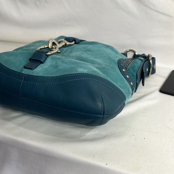 Coach | Bags | Coach F420 Hampton Limited Edition Sky Blue Suede ...